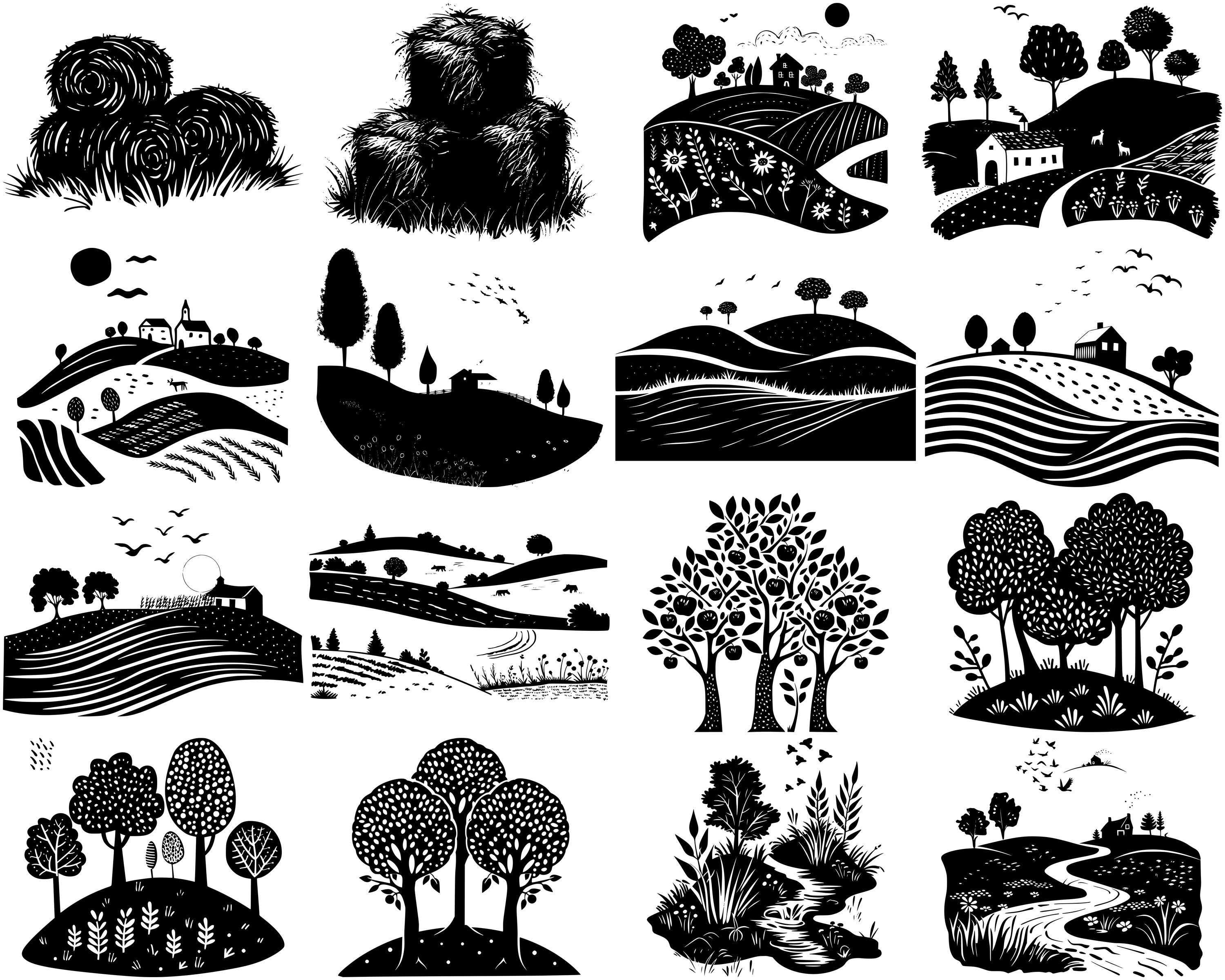 100+ Countryside Charm SVG Bundle, Instant Digital Download, PNG, SVG ...