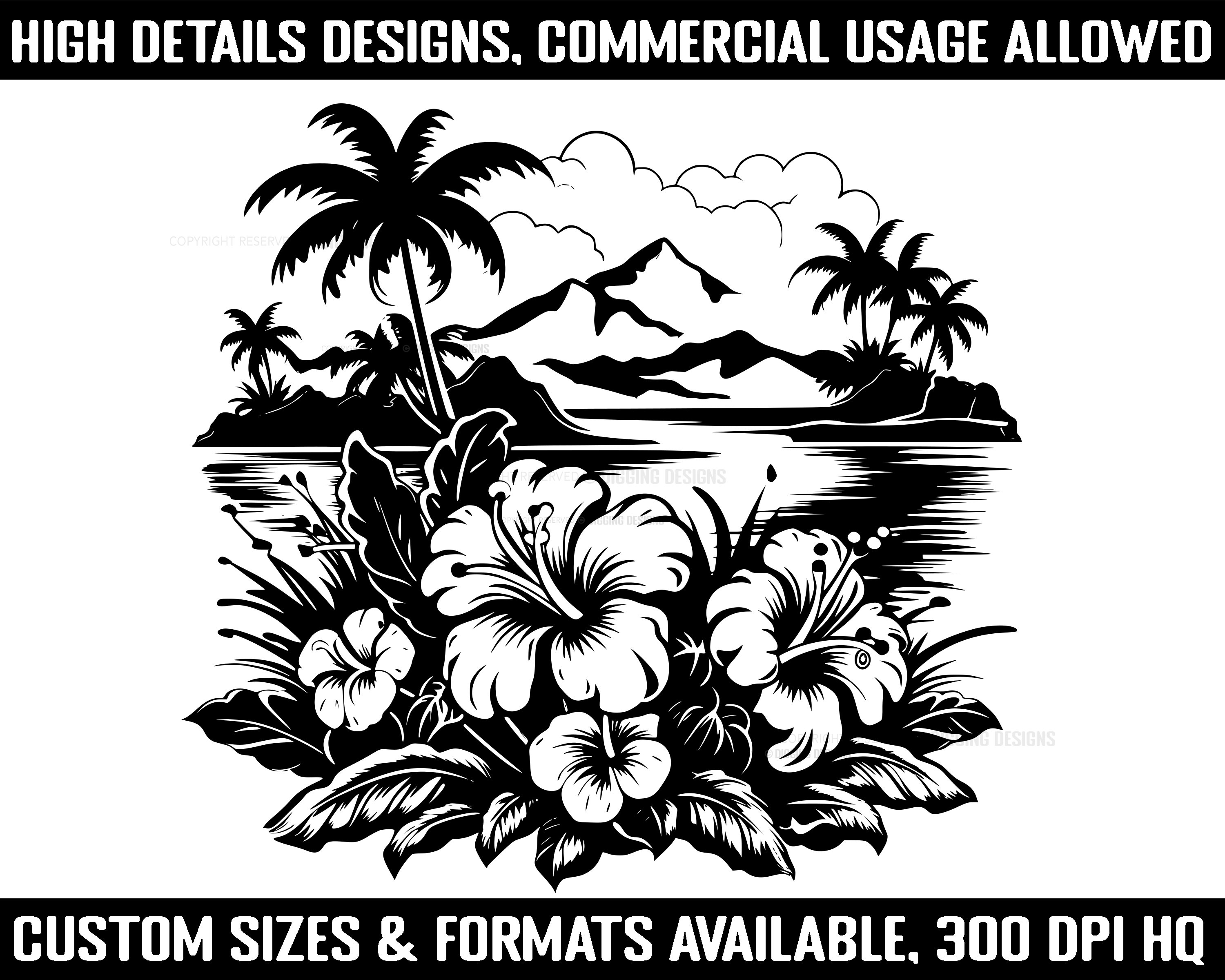 100+ Hawaii Flower Scene SVG Bundle, Instant Digital Download, PNG, SVG ...