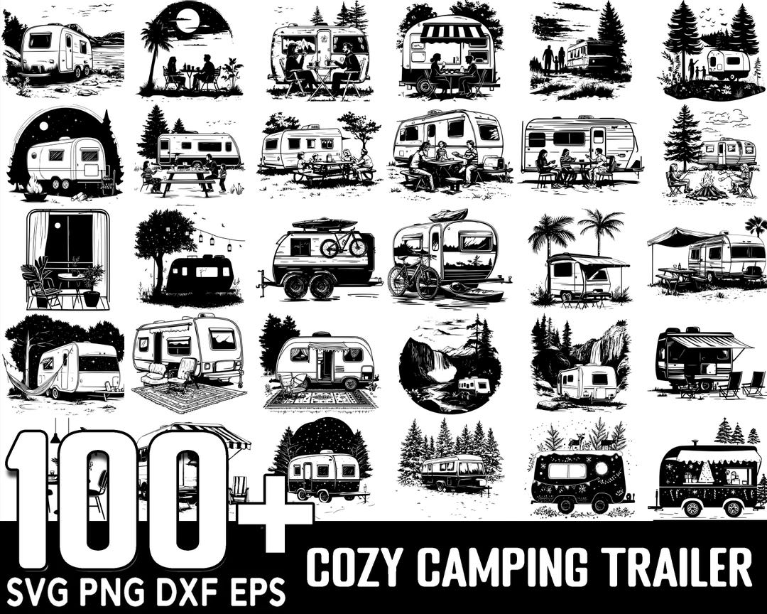 Cozy Camper Trailer SVG Bundle,instant Digital Download, PNG, SVG Cut ...
