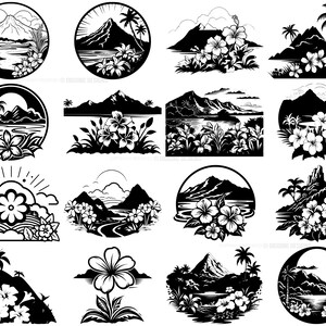 100+ Hawaii Flower Scene SVG Bundle, Instant Digital Download, PNG, SVG ...