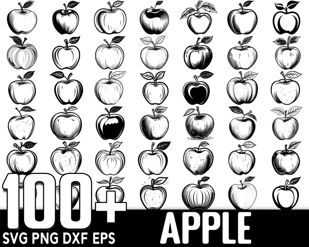 100+ Apple SVG Bundle, Instant Digital Download, PNG, SVG Cut Files - Etsy