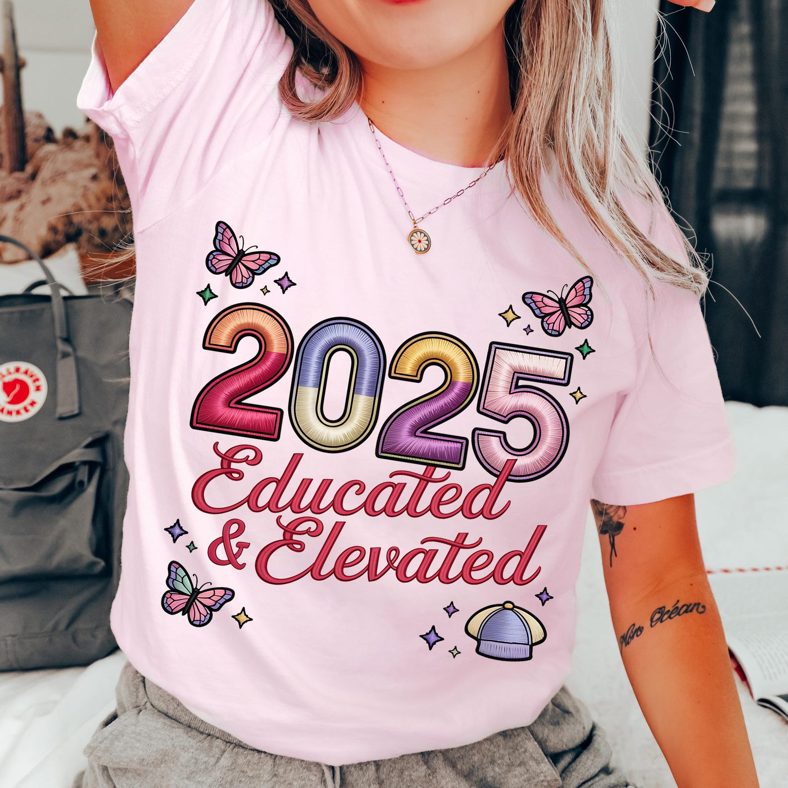 2025 Graduation PNG: Educated & Elevated Embroidery Design (digital ...