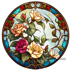 Set of 21 Rose Stained Glass Clipart Watercolor Clipart Rose - Etsy