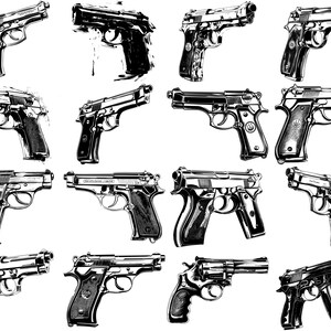 100+ Handgun Pistol SVG Bundle, Instant Digital Download, PNG, SVG Cut ...