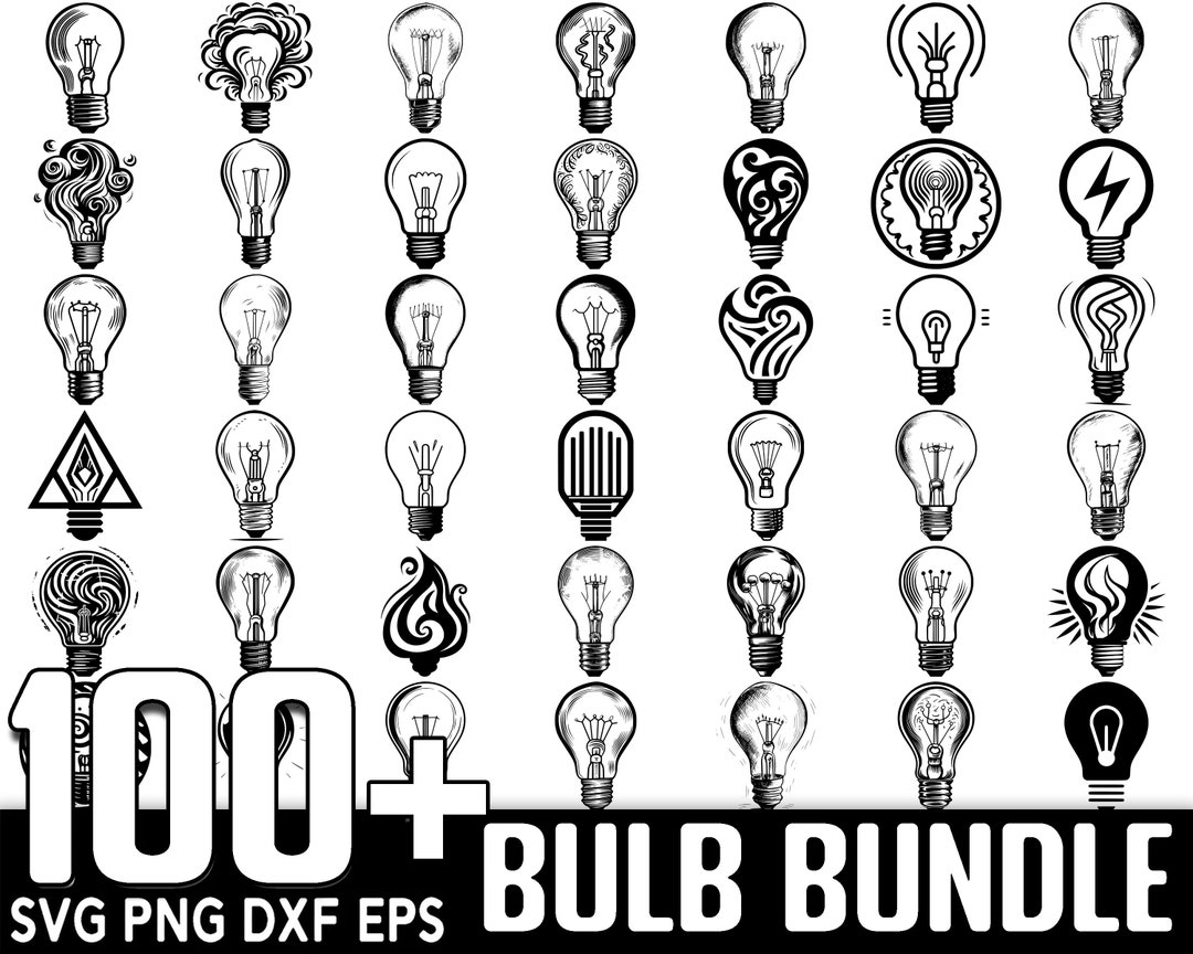 100+ Light Bulb SVG Bundle, Instant Digital Download, PNG, SVG Cut ...