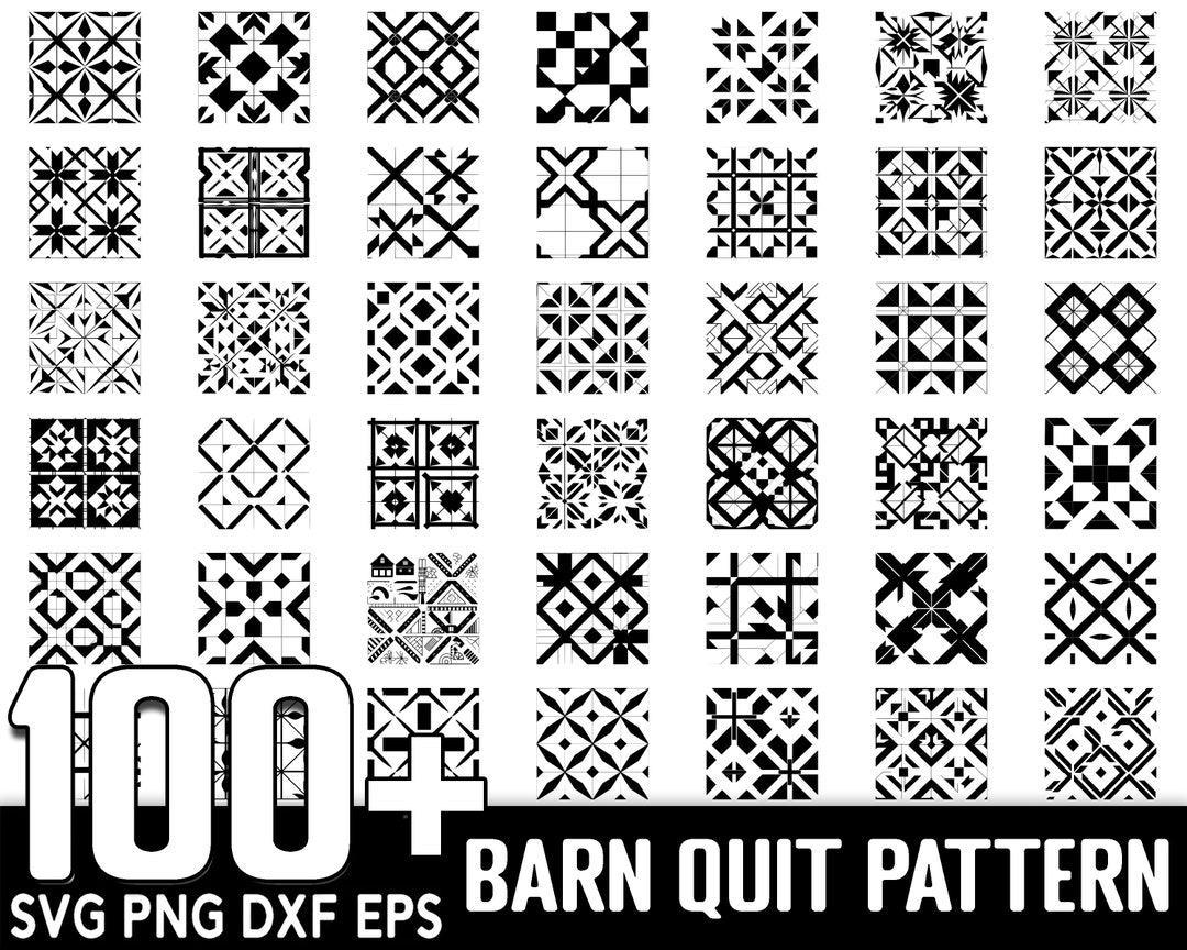 100+ Barn Quilt Seamless Pattern SVG Bundle, Instant Digital Download ...