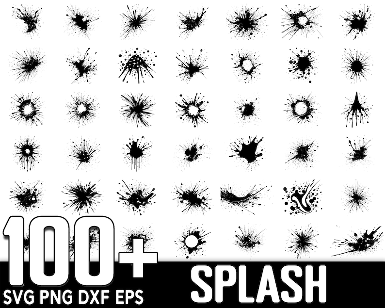 100+ Splash SVG Bundle, Instant Digital Download, PNG, SVG Cut Files - Etsy