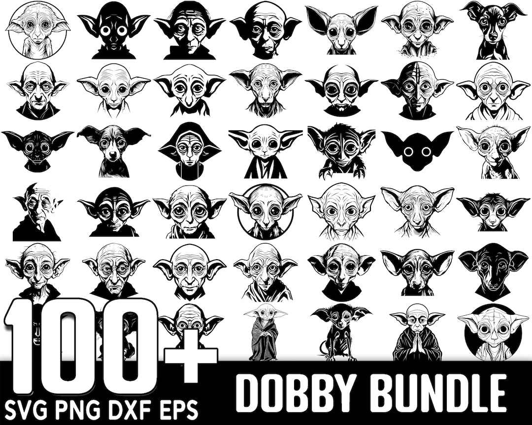 100 Dobby SVG Bundle,instant Digital Download, PNG, SVG Cut Files - Etsy