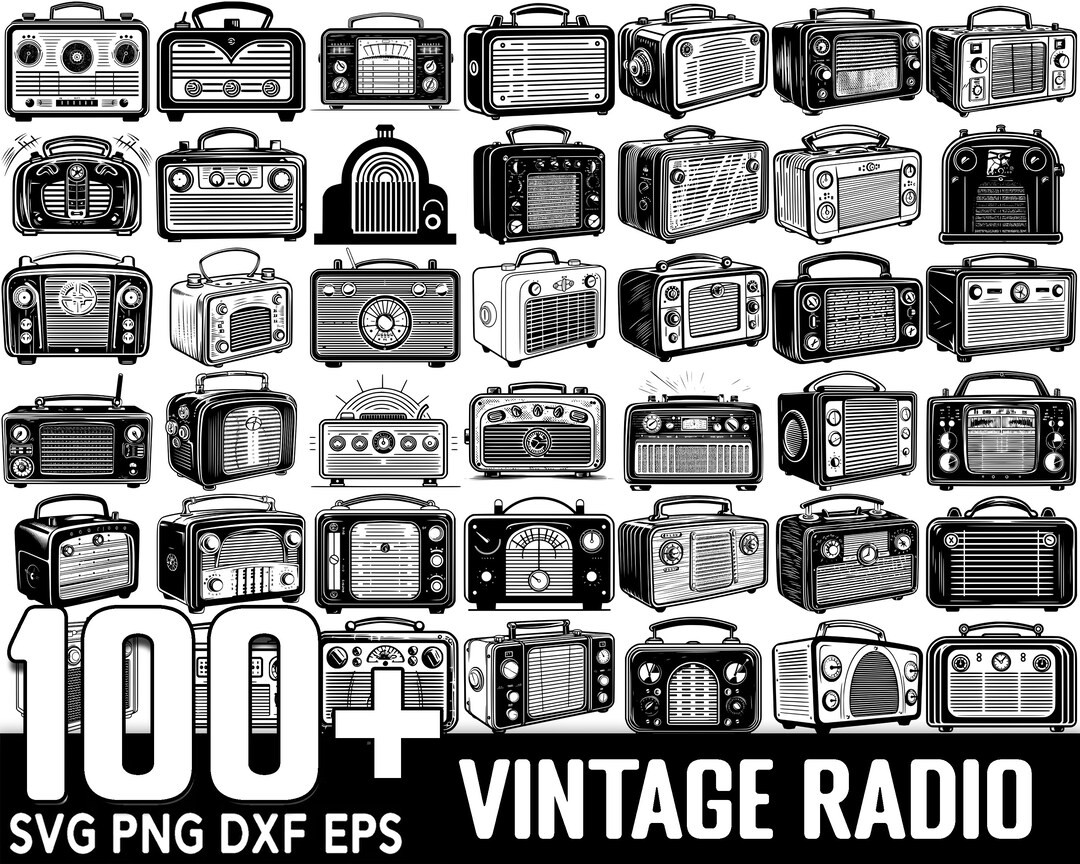 100+ Vintage Radio SVG Bundle,instant Digital Download, PNG, SVG Cut ...