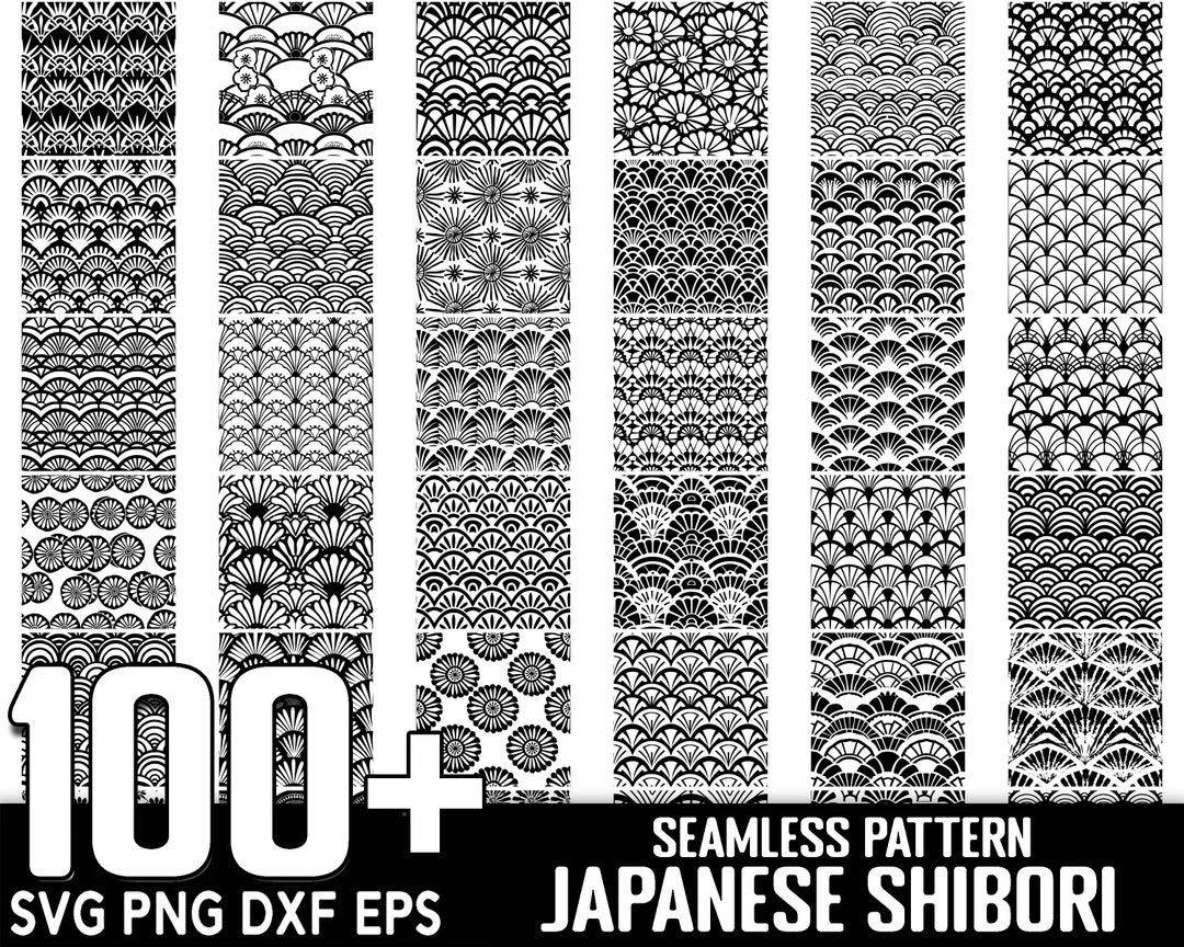 100+ Japanese Shibori Seamless Pattern SVG Bundle, Instant Digital ...