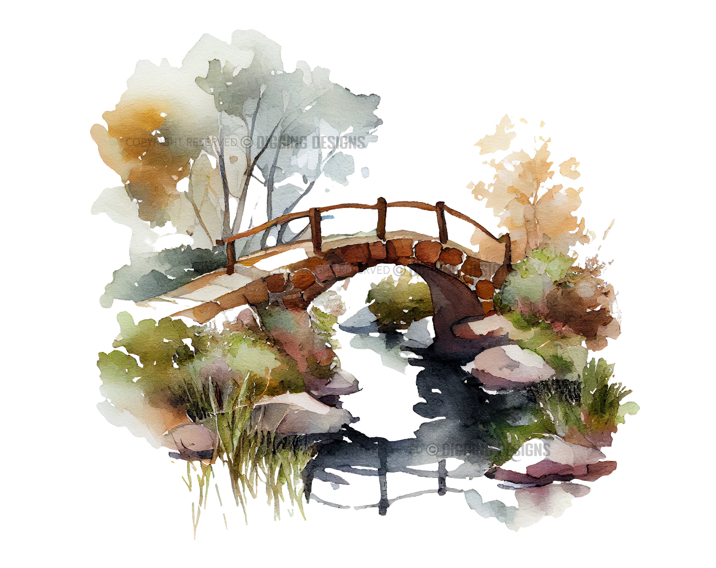 Set of 21 Bridge Over the Stream Clipart Bridge Clip Art - Etsy