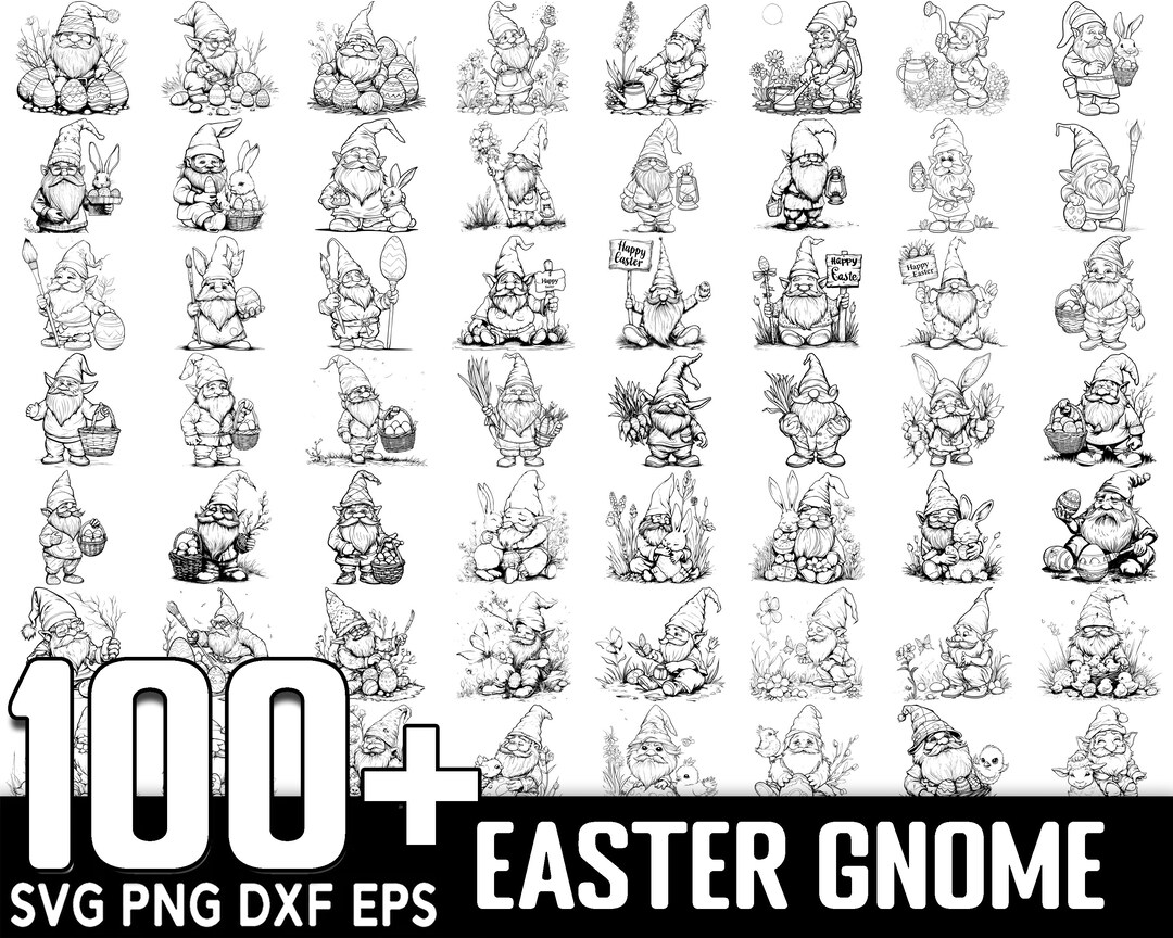 100+ Easter Gnome SVG Bundle, Instant Digital Download, PNG, SVG Cut ...