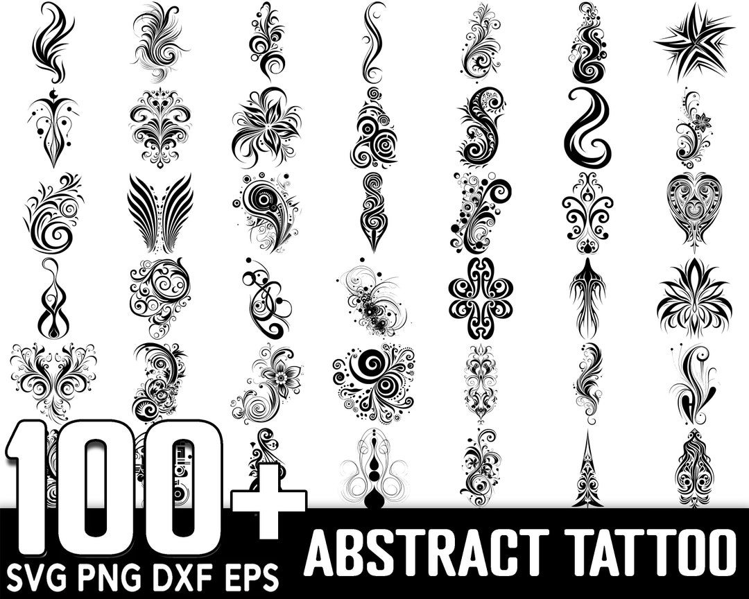 100+ Abstract Tattoo SVG Bundle, Instant Digital Download, PNG, SVG Cut ...