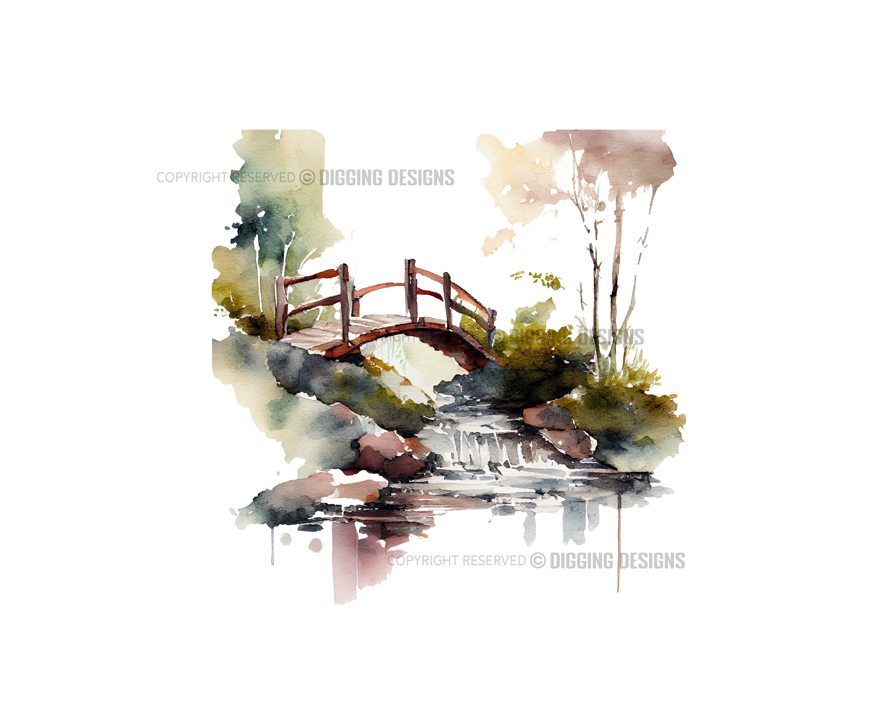 Set of 21 Bridge Over the Stream Clipart Bridge Clip Art - Etsy