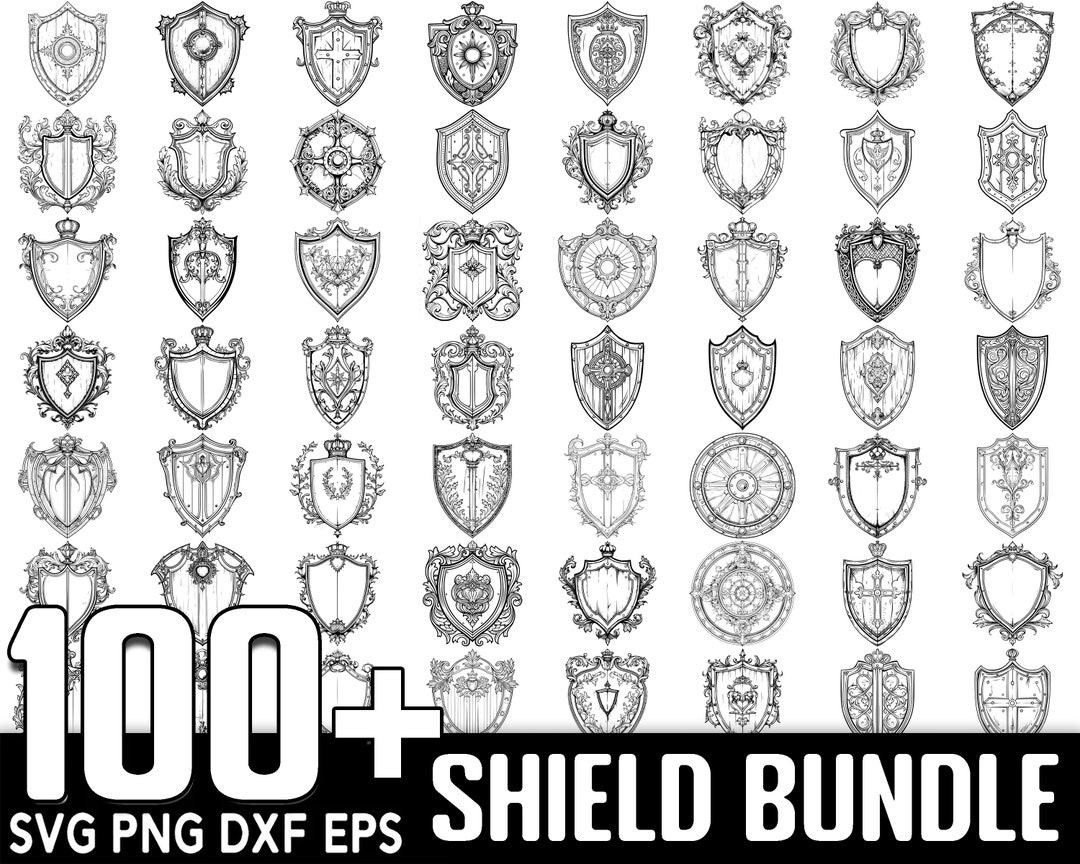 Shield SVG Bundle,instant Digital Download, PNG, SVG Cut Files - Etsy
