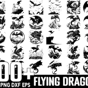 100+ Flying Dragon SVG Bundle, Instant Digital Download, PNG, SVG Cut ...