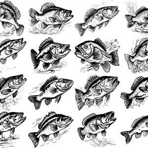 100+ Bass Fishing SVG Bundle, Instant Digital Download, PNG, SVG Cut ...