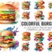 Set of 21 Watercolor Burger Clipart Burger Png Premium - Etsy