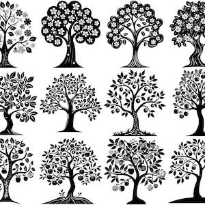 100+ Unique Trees SVG Bundle, Instant Digital Download, PNG, SVG Cut ...