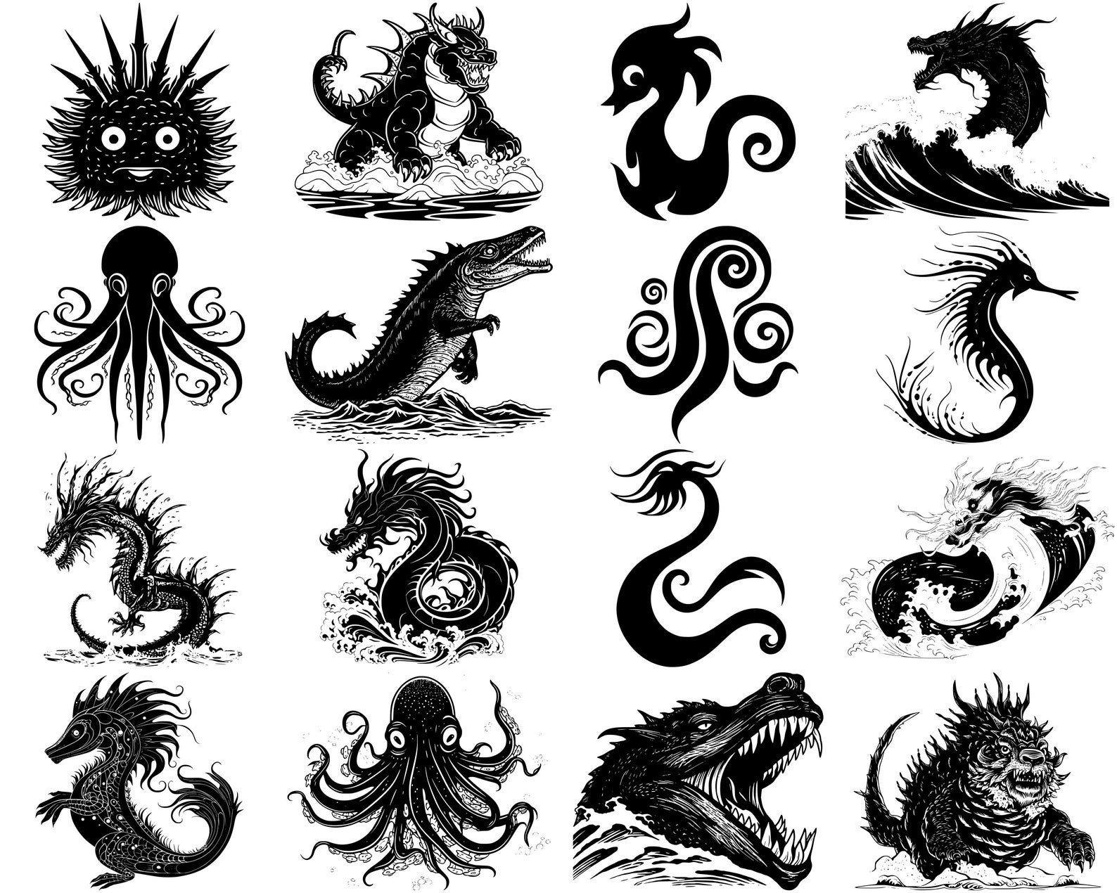 100+ Sea Monster SVG Bundle,instant Digital Download, PNG, SVG Cut ...