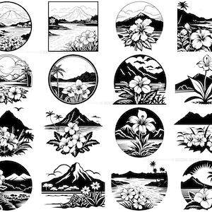100+ Hawaii Flower Scene SVG Bundle, Instant Digital Download, PNG, SVG ...