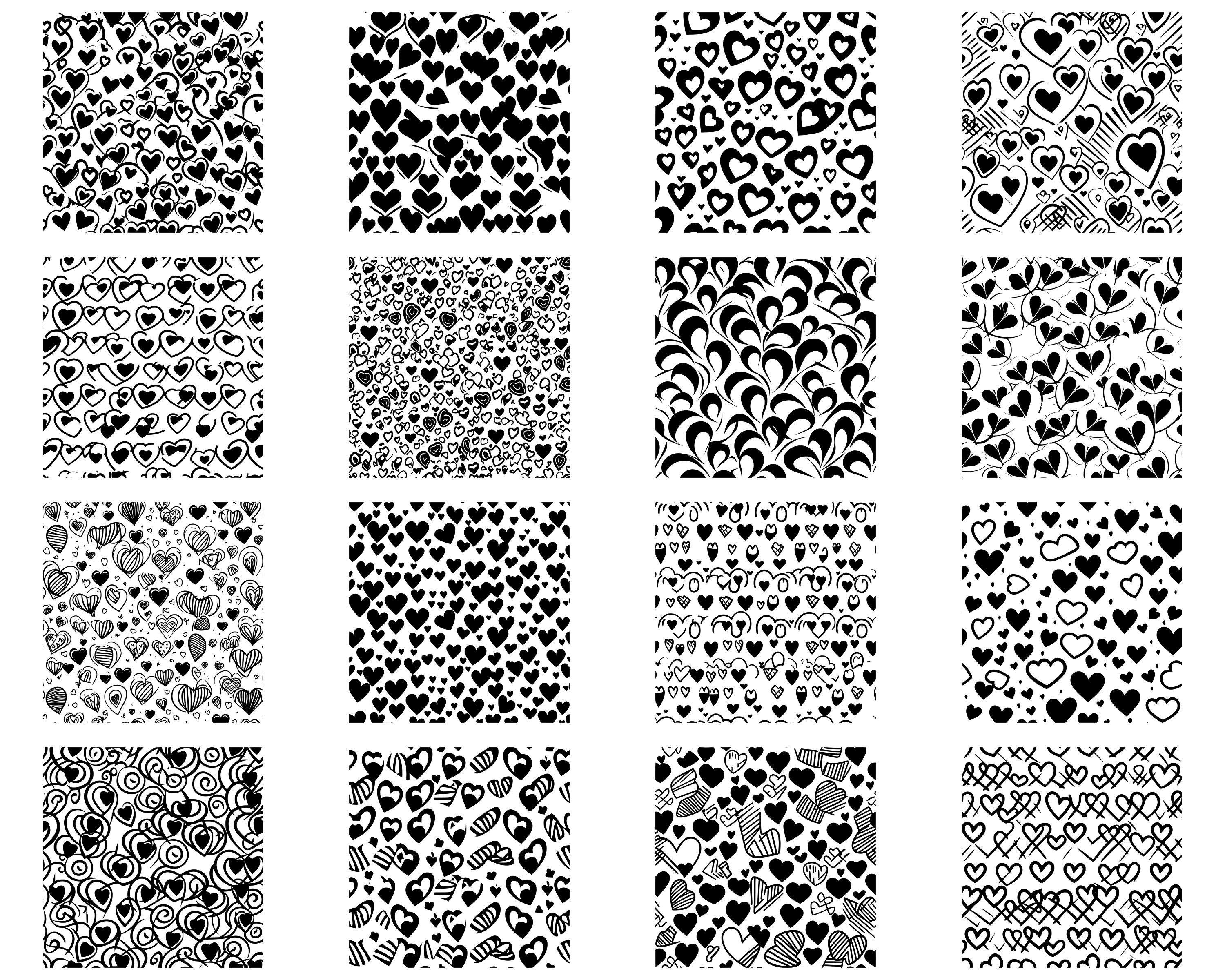 100+ Hearts Seamless Pattern SVG Bundle, Instant Digital Download, PNG ...