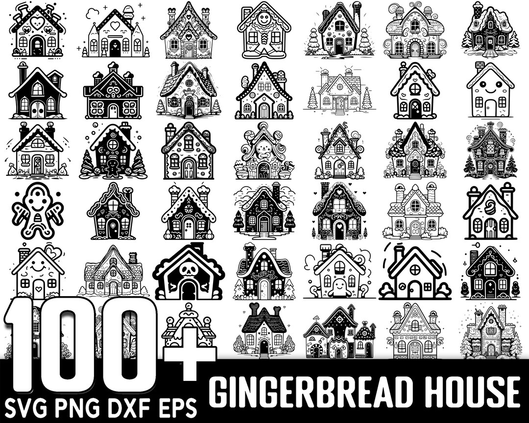 100+ Gingerbread House SVG Bundle, Instant Digital Download, PNG, SVG ...