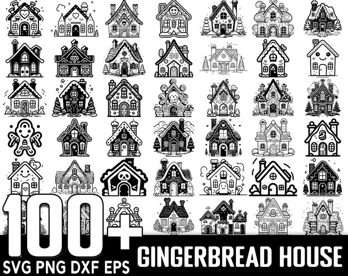 Gingerbread House SVG Bundle, Layered Paper Gingerbread Village Cut ...