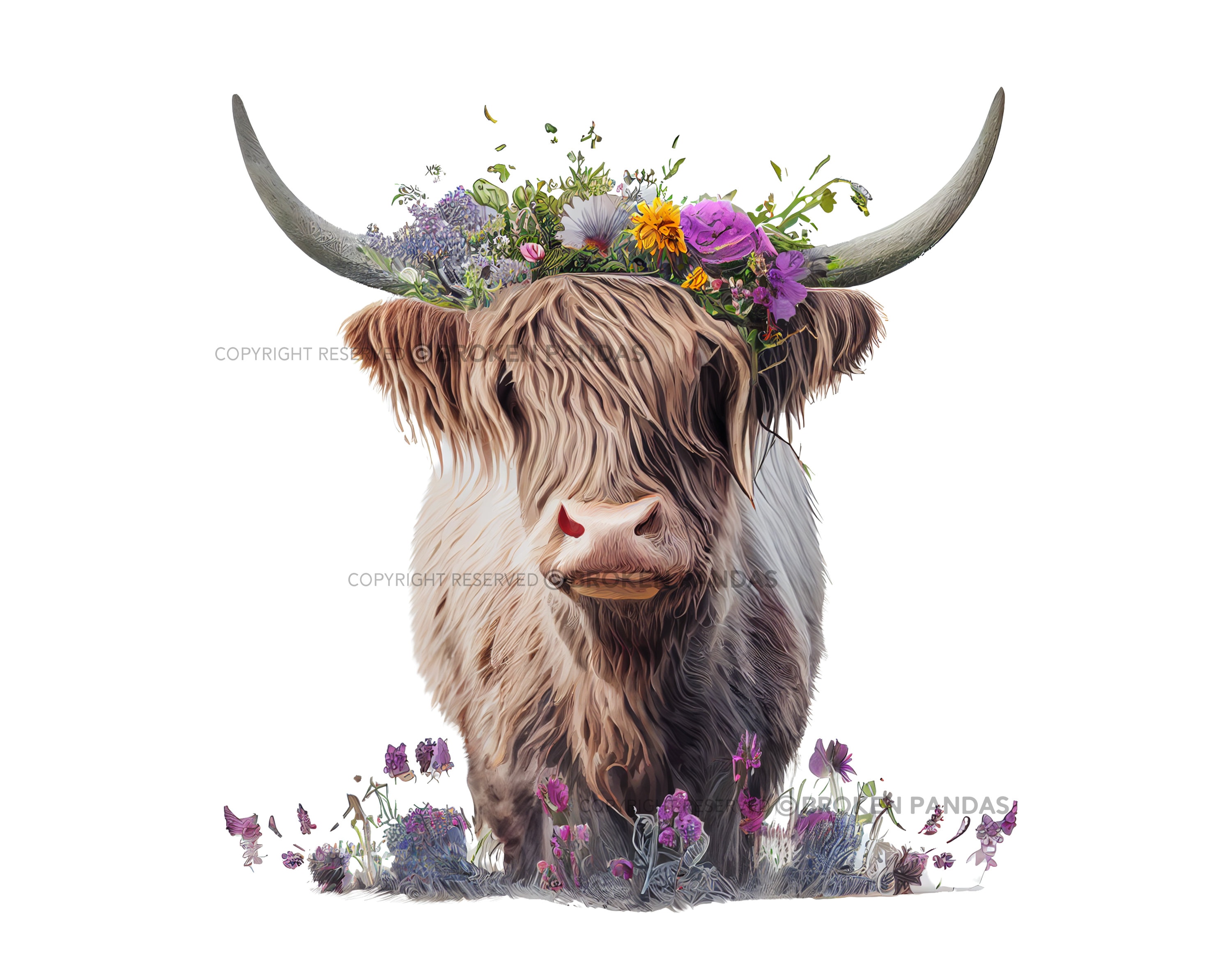 Set of 21 Highland Cow Clipart Watercolor Clipart Highland - Etsy