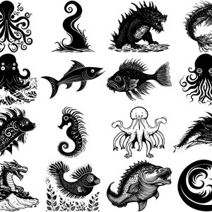 100+ Sea Monster SVG Bundle,instant Digital Download, PNG, SVG Cut ...