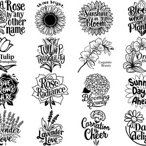 100+ Flower Quotes SVG Bundle, Instant Digital Download, PNG, SVG Cut ...