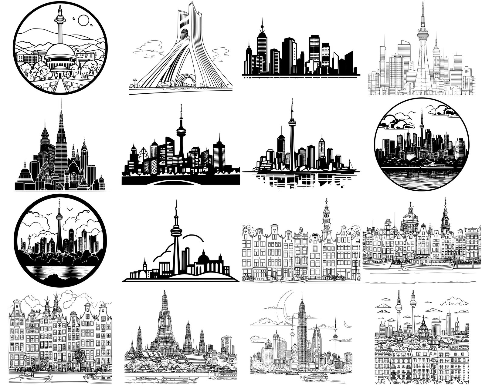 World Cities SVG Bundle,instant Digital Download, PNG, SVG Cut Files - Etsy