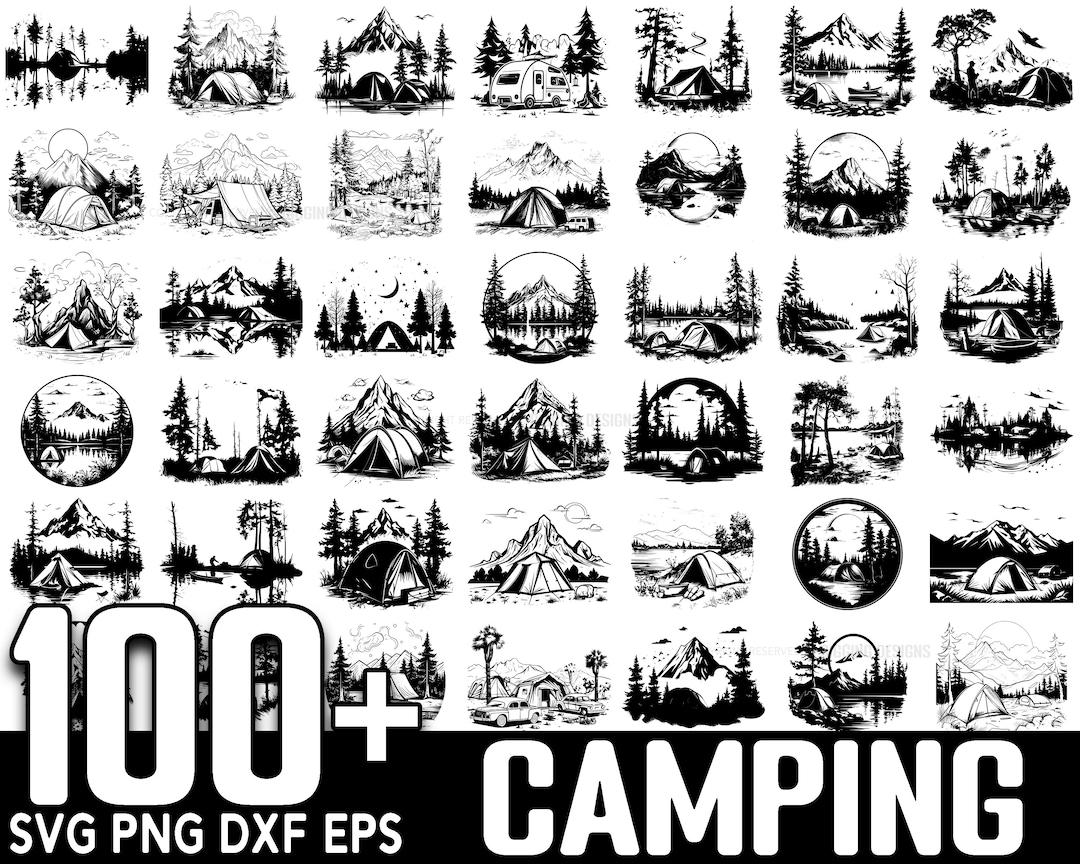 100+ Camping SVG Bundle, Instant Digital Download, PNG, SVG Cut Files ...