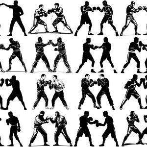 100+ Boxing Players SVG Bundle, Instant Digital Download, PNG, SVG Cut ...