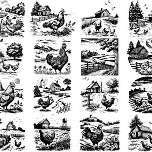 100+ Chicken Farm SVG Bundle, Instant Digital Download, PNG, SVG Cut ...