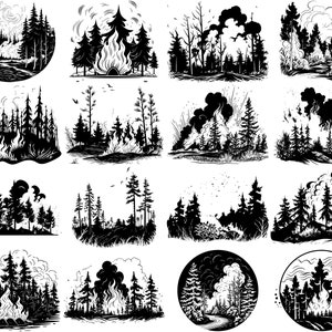 100 Forest Fire SVG Bundle, Instant Digital Download, PNG, SVG Cut ...