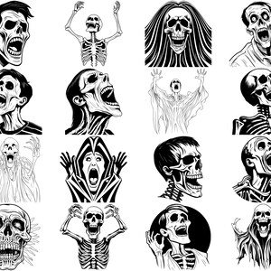 100+ Scream Skeleton SVG Bundle, Instant Digital Download, PNG, SVG Cut ...