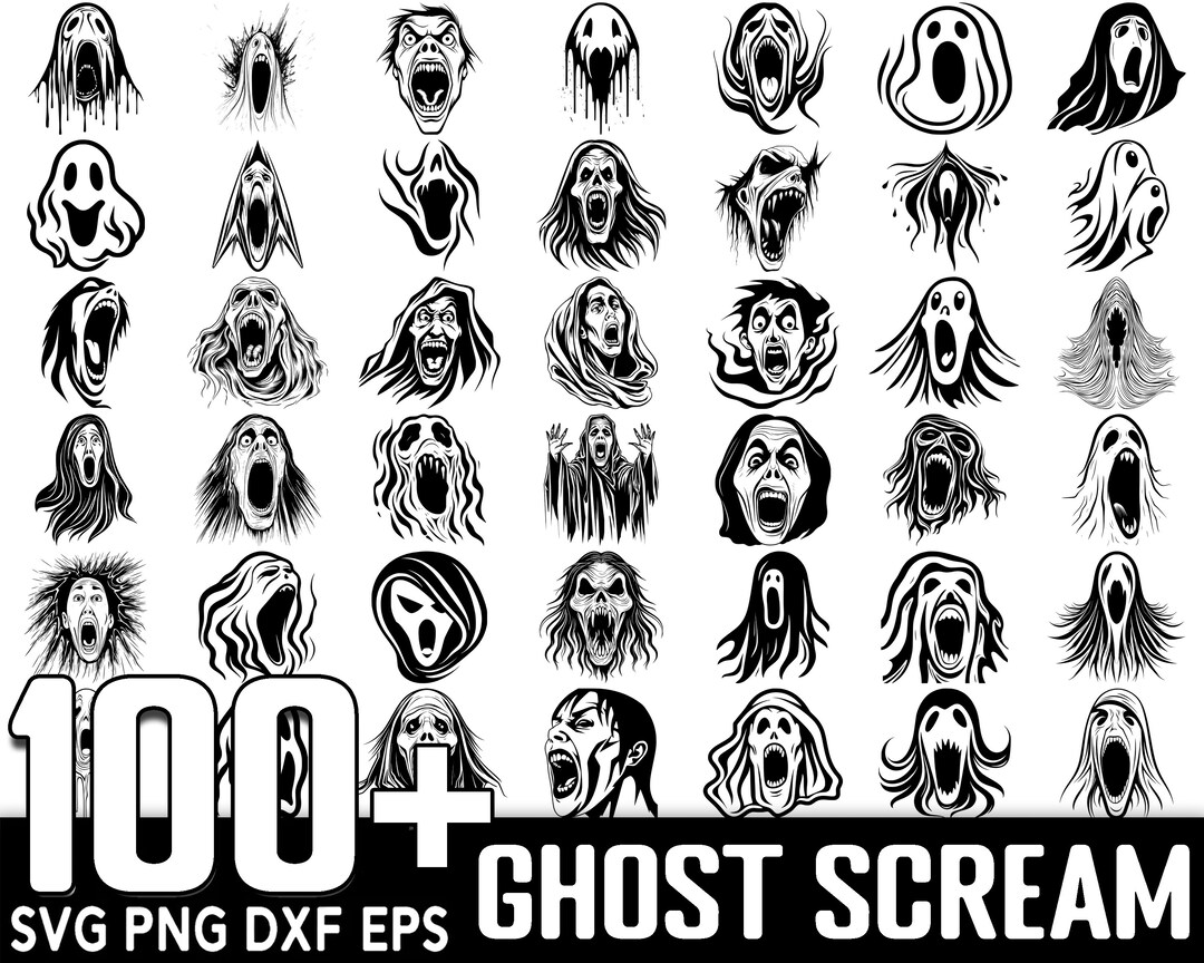 100+ Ghost Scream SVG Bundle, Instant Digital Download, PNG, SVG Cut ...