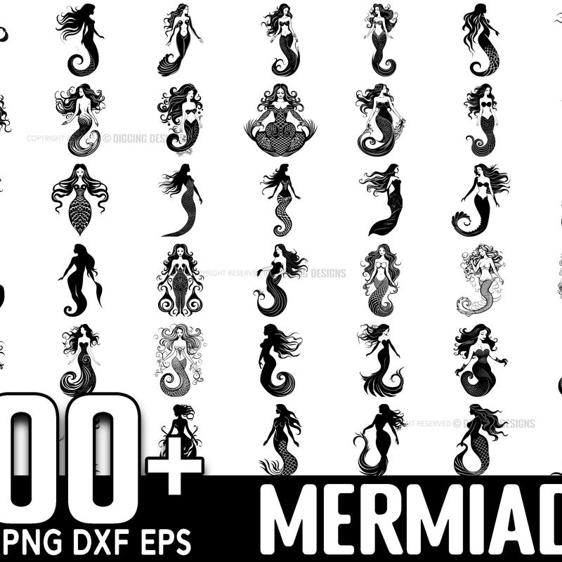 Mermaid Monogram Svg - Etsy