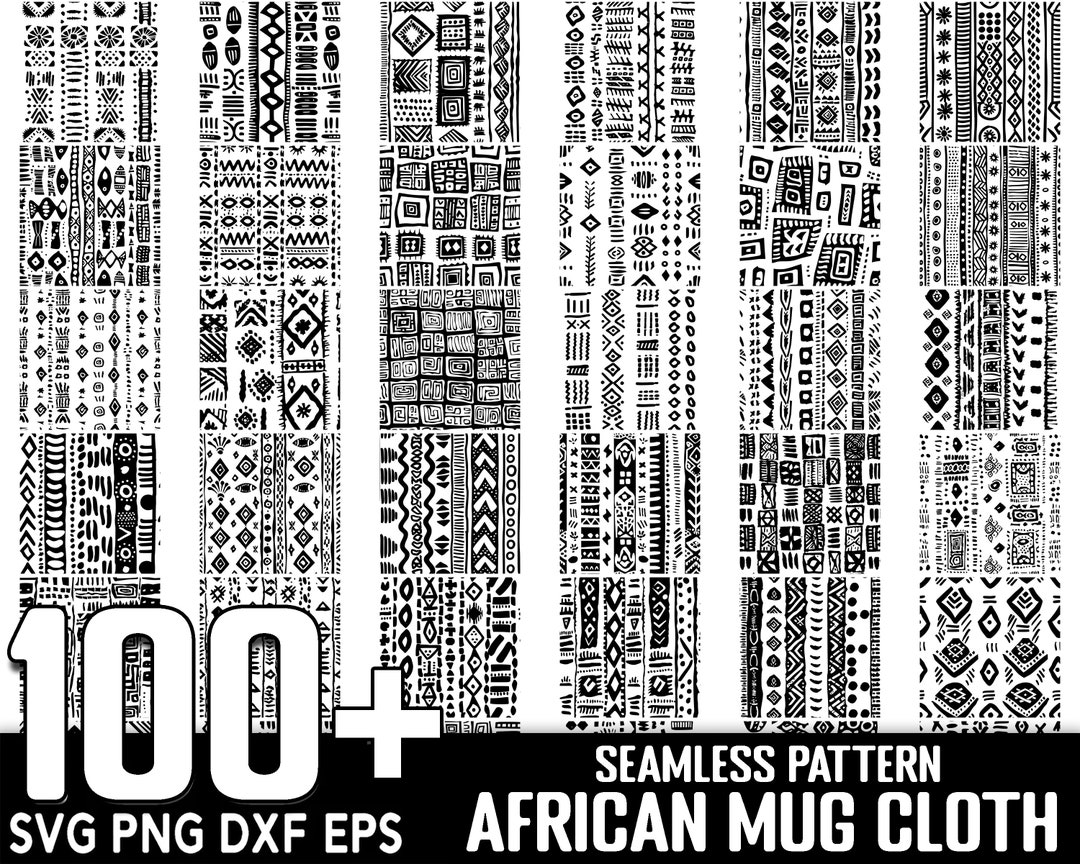 African Mud Cloth Pattern SVG Bundle: 100+ Seamless Designs (digital ...