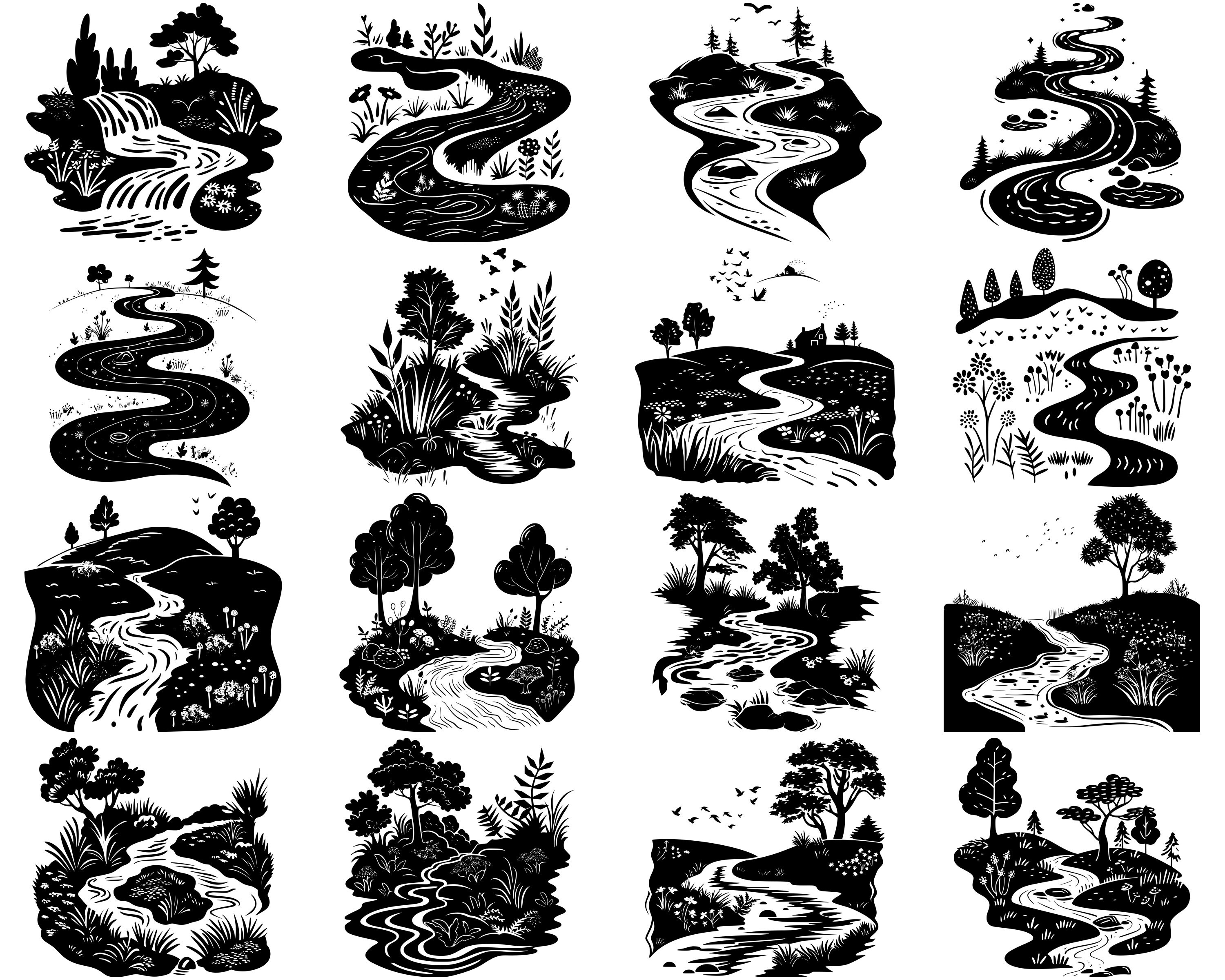 100+ Peaceful Stream SVG Bundle, Instant Digital Download, PNG, SVG Cut ...