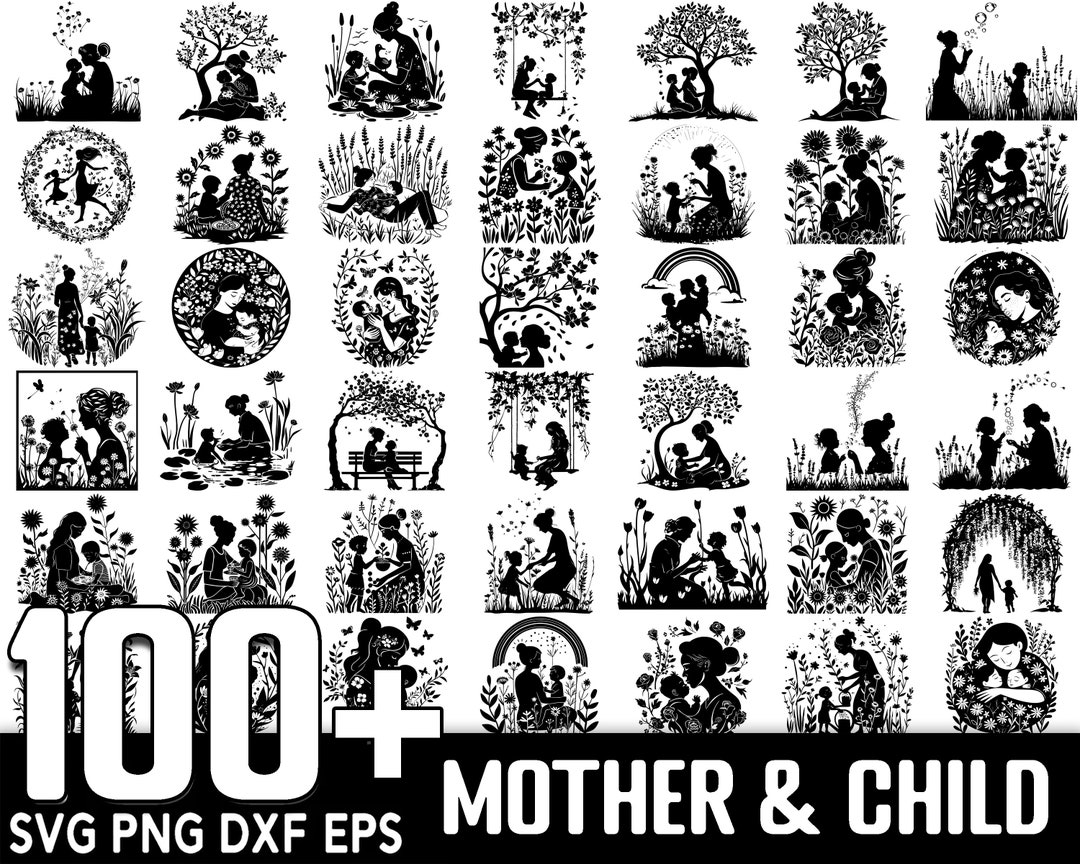 100+ Mother and Child SVG Bundle, Instant Digital Download, PNG, SVG ...