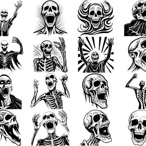 100+ Scream Skeleton SVG Bundle, Instant Digital Download, PNG, SVG Cut ...