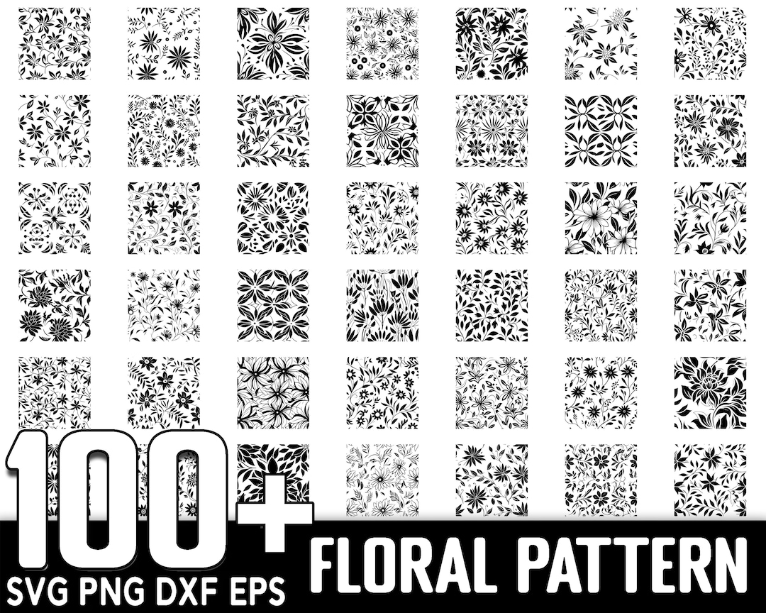 100+ Flower Seamless Pattern SVG Bundle, Instant Digital Download, PNG ...