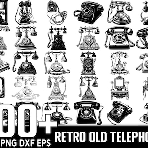 Retro Old Telephone SVG Bundle,instant Digital Download, PNG, SVG Cut ...