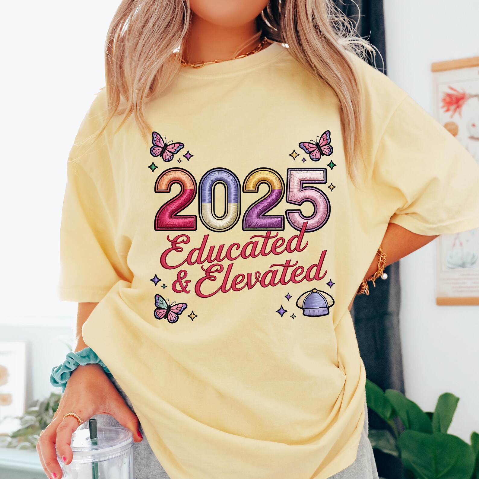 2025 Graduation PNG: Educated & Elevated Embroidery Design (digital ...