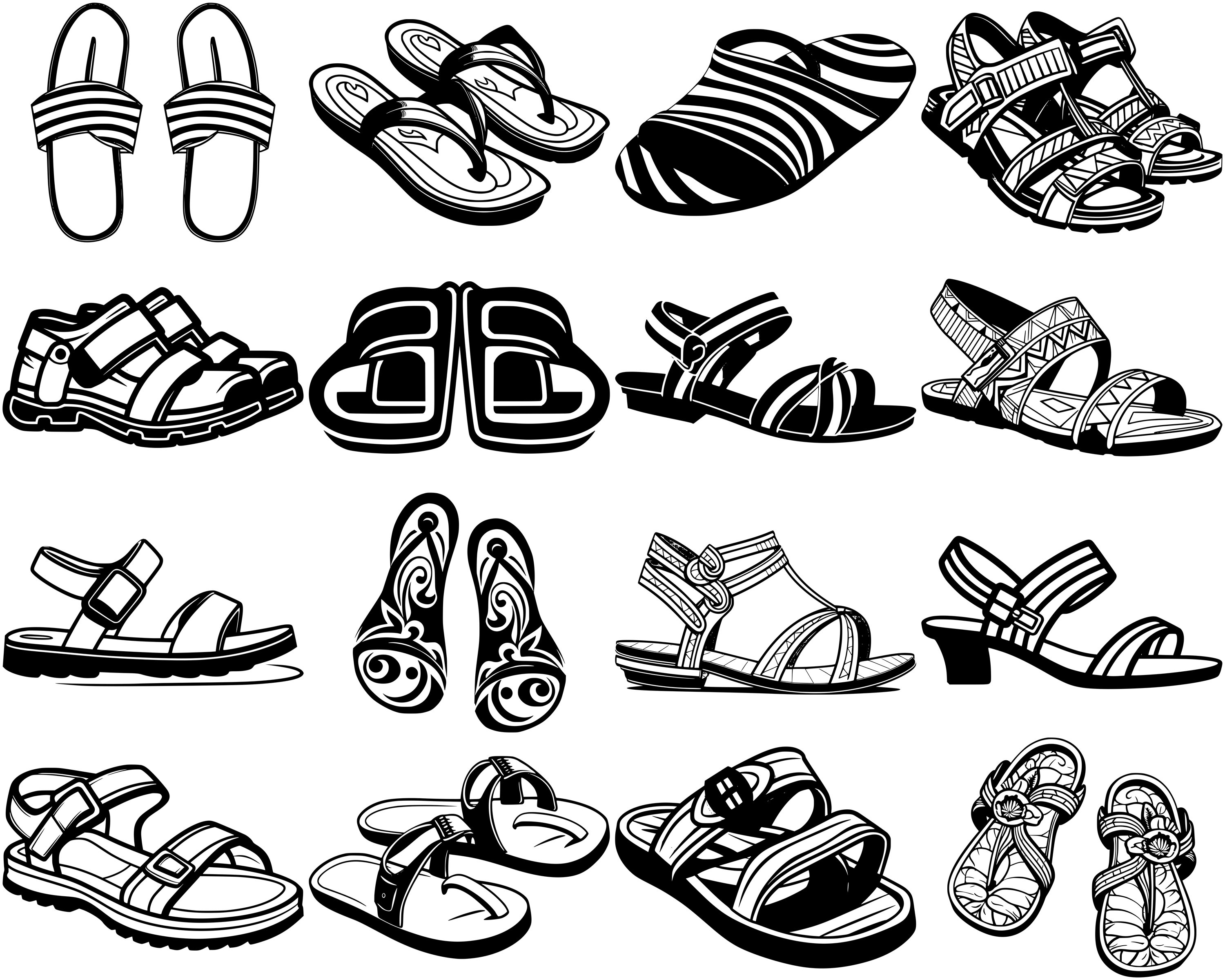 100+ Sandals SVG Bundle, Instant Digital Download, PNG, SVG Cut Files ...