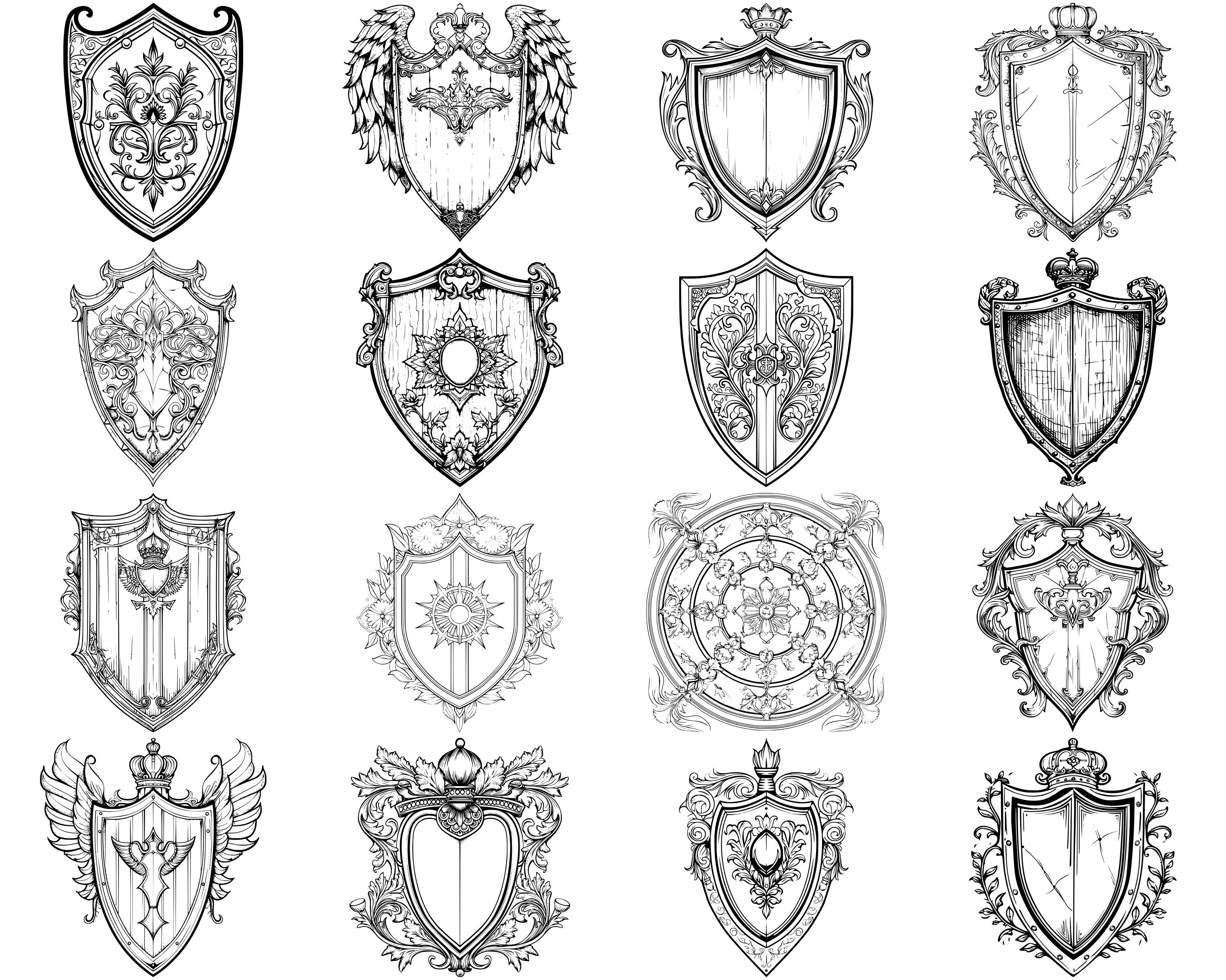 Shield SVG Bundle,instant Digital Download, PNG, SVG Cut Files - Etsy