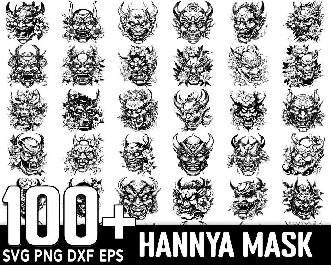 100+ Hannya Mask SVG Bundle, Instant Digital Download, PNG, SVG Cut ...