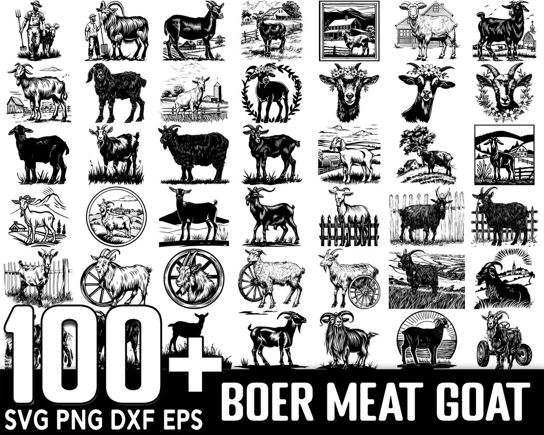 100+ Boer Meat Goat SVG Bundle,instant Digital Download, PNG, SVG Cut ...